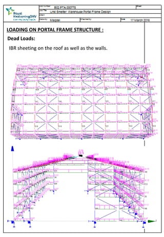 Unki Warehouse Portal Frame Design - Prokon Design Sheets REV01 | PDF