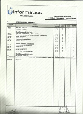 Transcript of Records2 | PDF