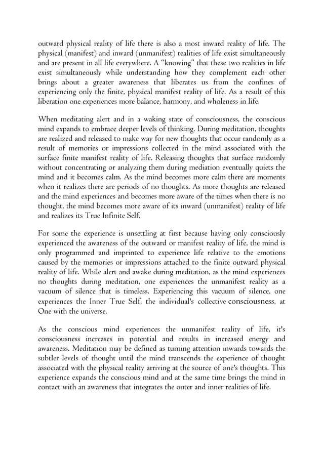 Meditations On Unity In Duality | PDF