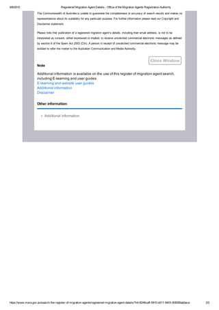 Registered Migration Agent Details - Office of the Migration Agents ...