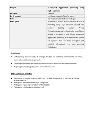 shital_resume | DOC | Programming Languages | Computing