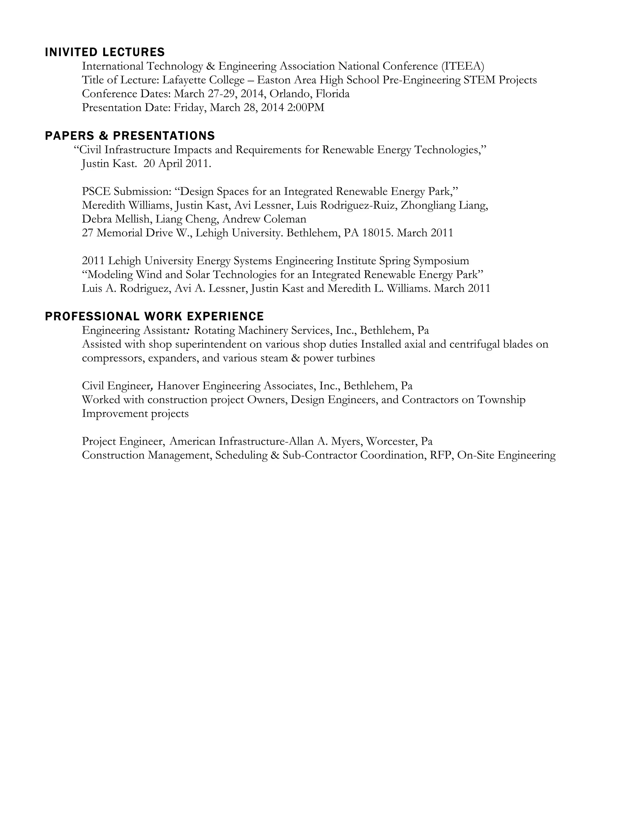 JustinKastCurriculumVitae | PDF