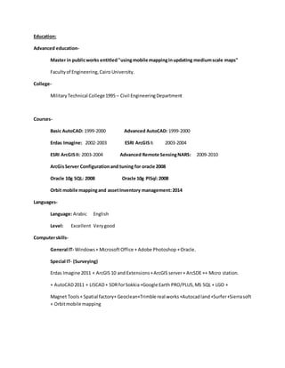 khalid sallam cv may 2015 | DOCX | Databases | Computer Software and Applications