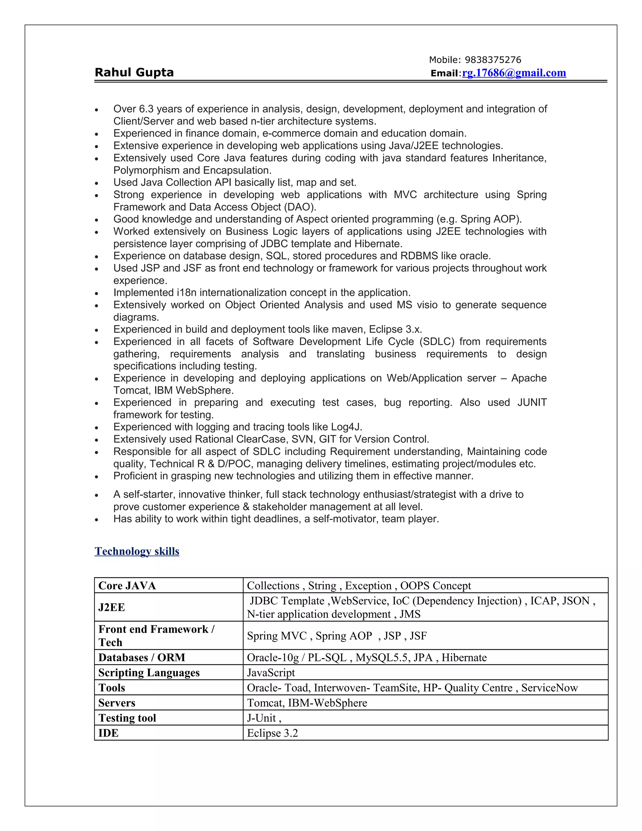 RahulGupta_IT_Professional _java_spring | PDF