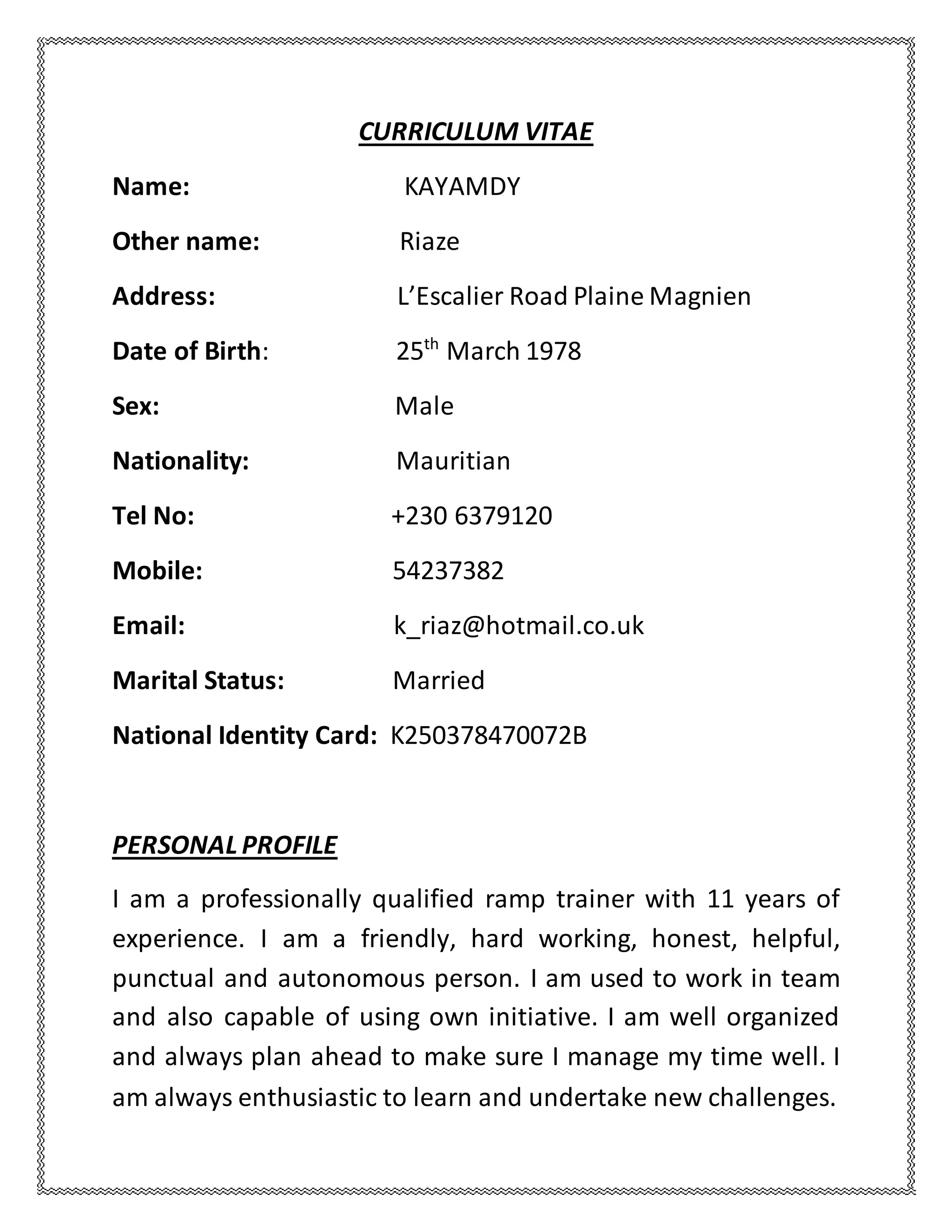 CURRICULUM VITAE | DOCX