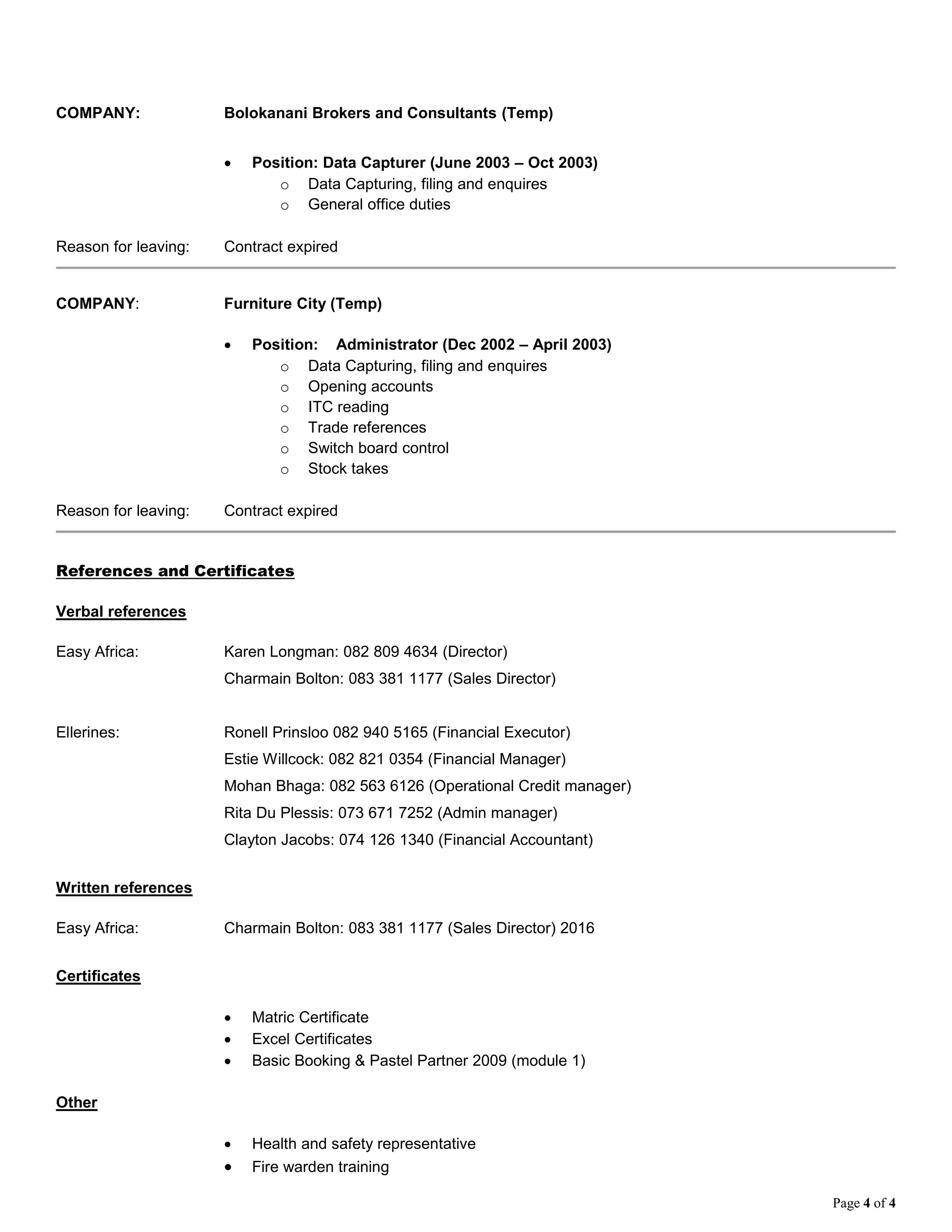 CV Leanit Naidoo | PDF