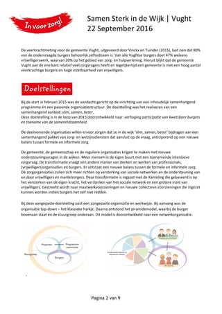def Factsheet Samen Sterk in de wijk Vught Invoorzorg_eindevaluatie | PDF