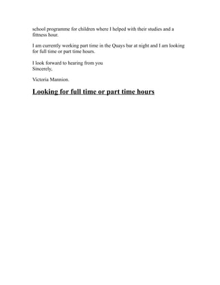 Victoria Mannion CV1 | RTF