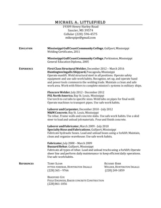 michaellittlefieldresume | DOCX