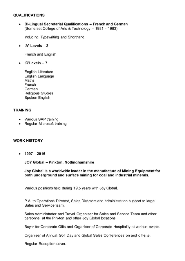 TRISH DEGG - CV - JULY 2015 | DOCX | Business Administration | Business