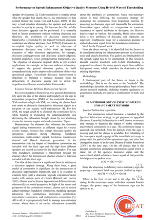Performance on speech enhancement objective quality measures using hybrid wavelet thresholding | PDF