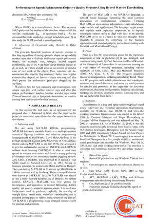 Performance on speech enhancement objective quality measures using hybrid wavelet thresholding | PDF