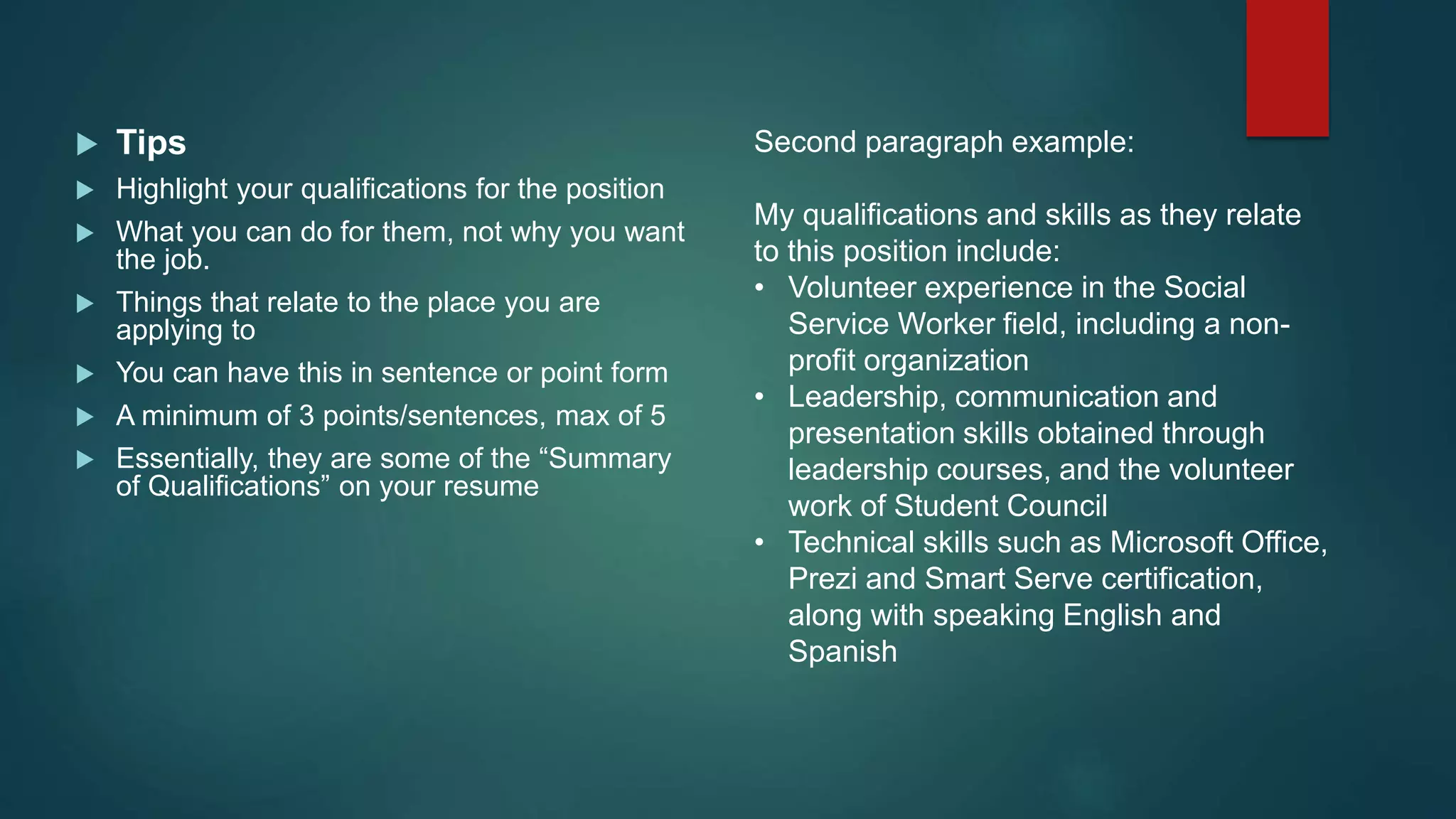 Resume and Cover Letter Writing | PPTX