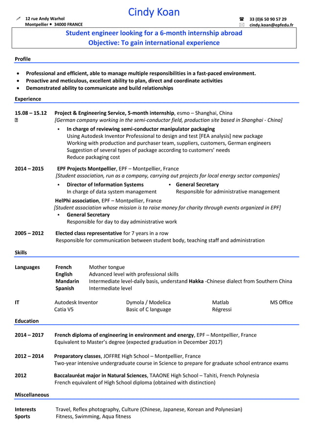 Cindy Koan [CV] | PDF