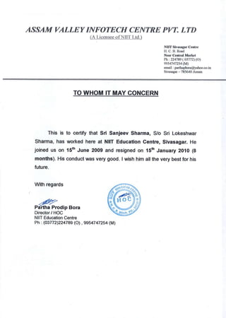 NIIT Exp Letter | PDF