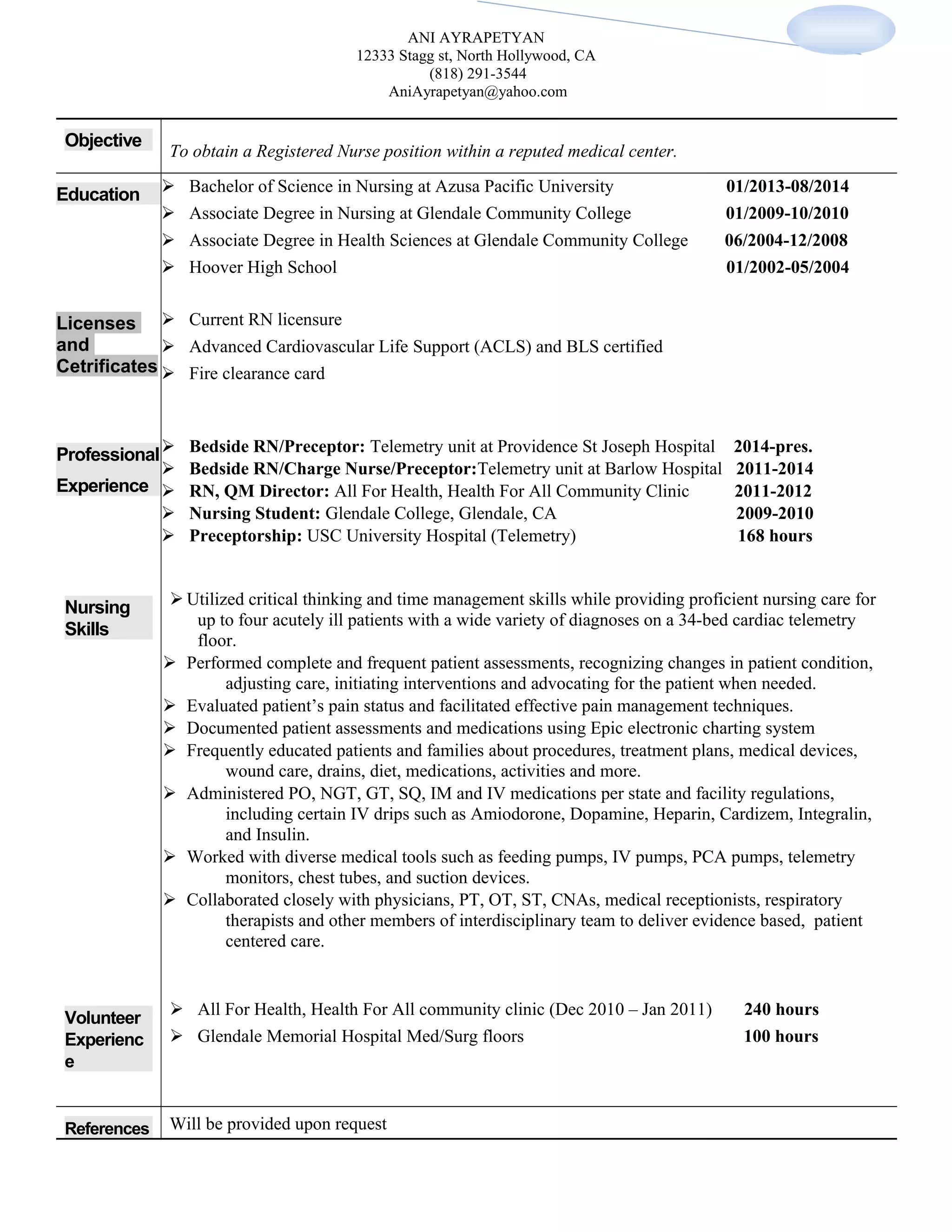 Ani Resume NEW 2015 | PDF