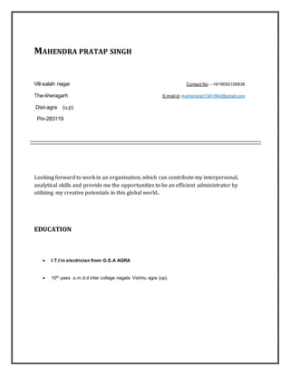 mahendra singh | DOCX | Hotels and Motels | Travel Type