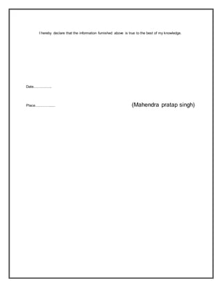 mahendra singh | DOCX | Hotels and Motels | Travel Type