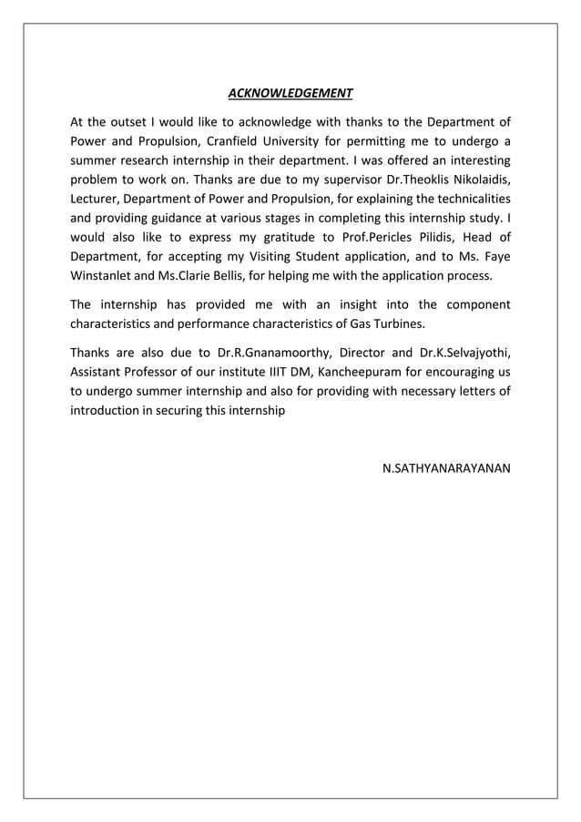 Summer Internship at Cranfield University-Report | PDF