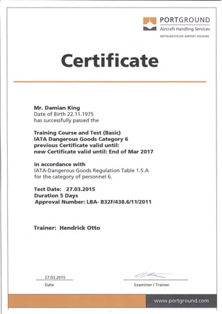 Damian DGR cert | PDF