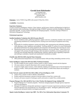 Holtzlander Resume1-23-16 | DOC