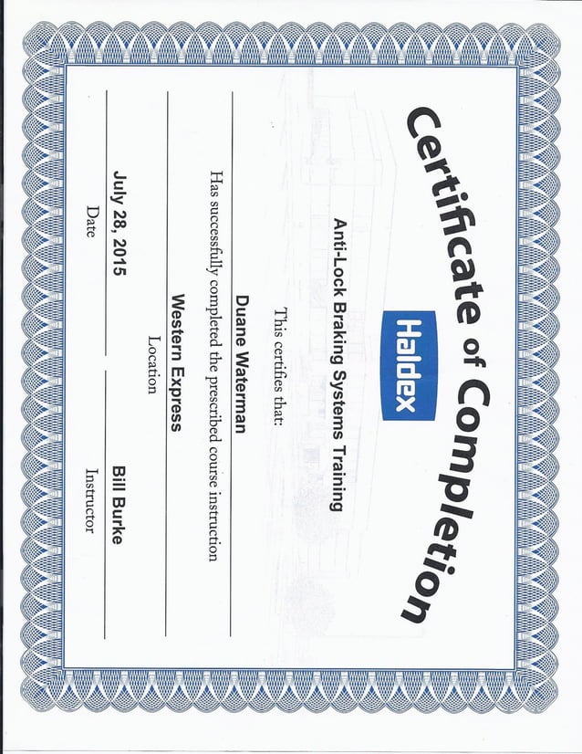 Haldex Certificate Braking Sys | PDF