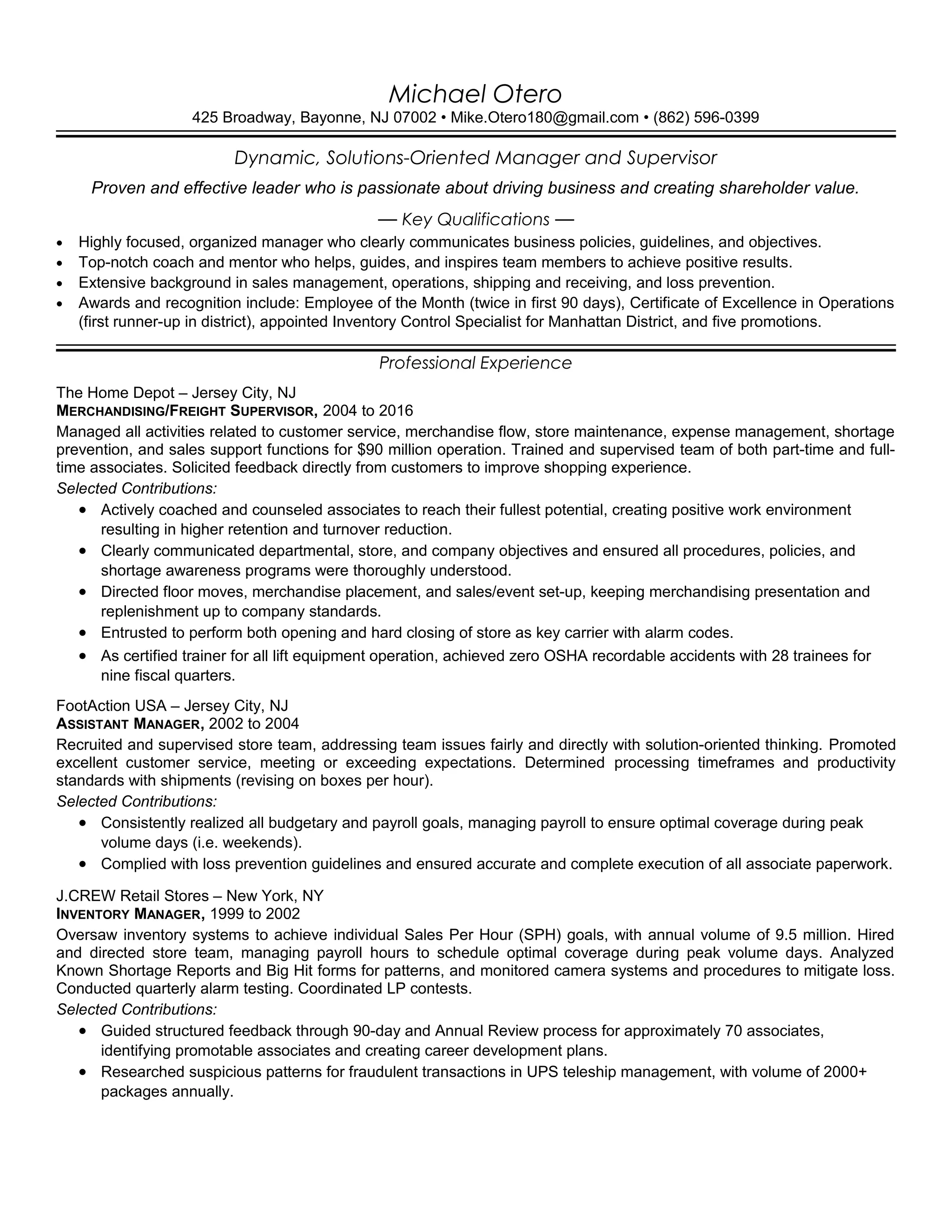 Michael Otero resume updated | DOC