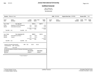 JIU Trasncript 3-14-2012 | PDF | Undergraduate Education | College Education