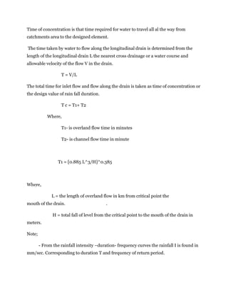 DESIGN OF ROAD DRAINAGE BY SIMBEIWET DANIEL | PDF