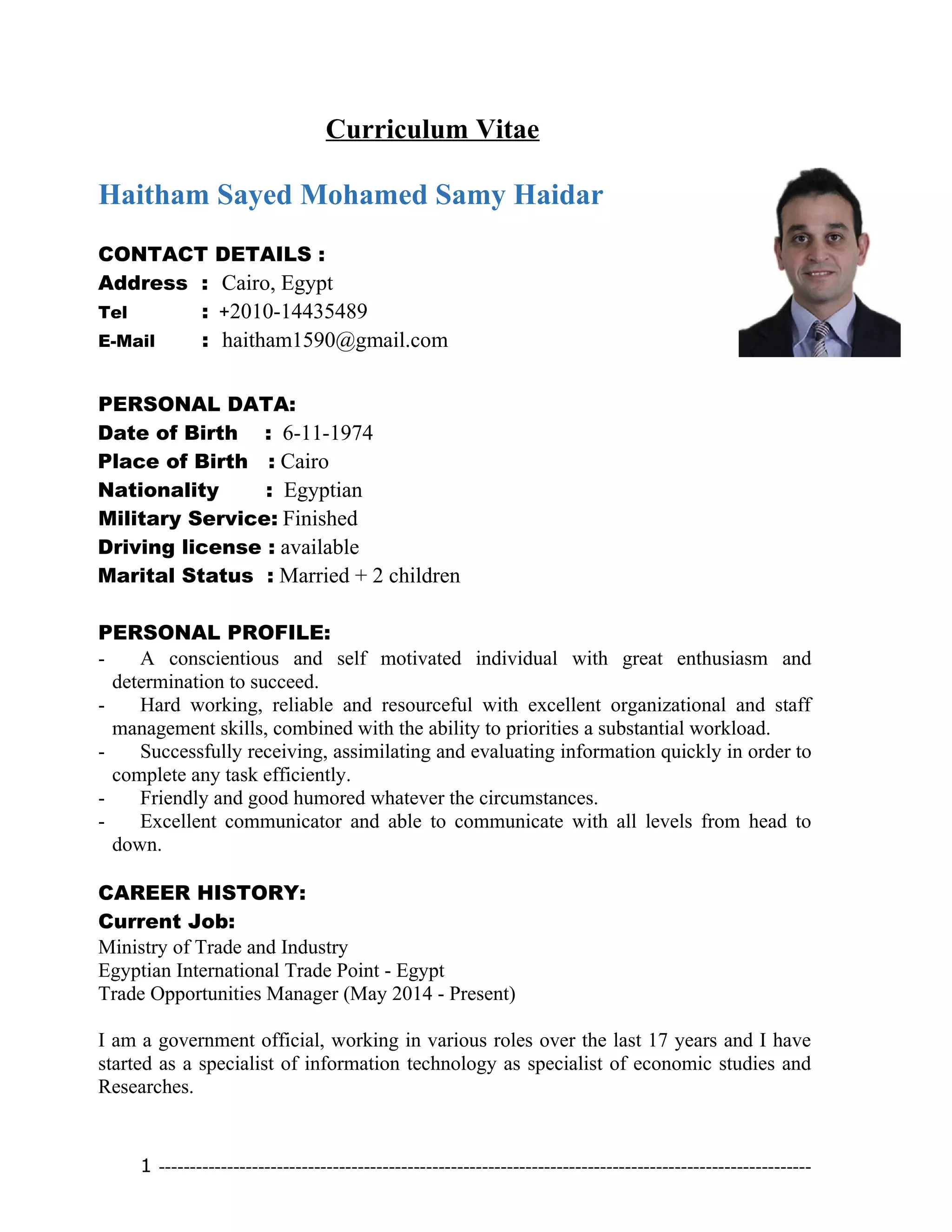 Haitham CV | PDF