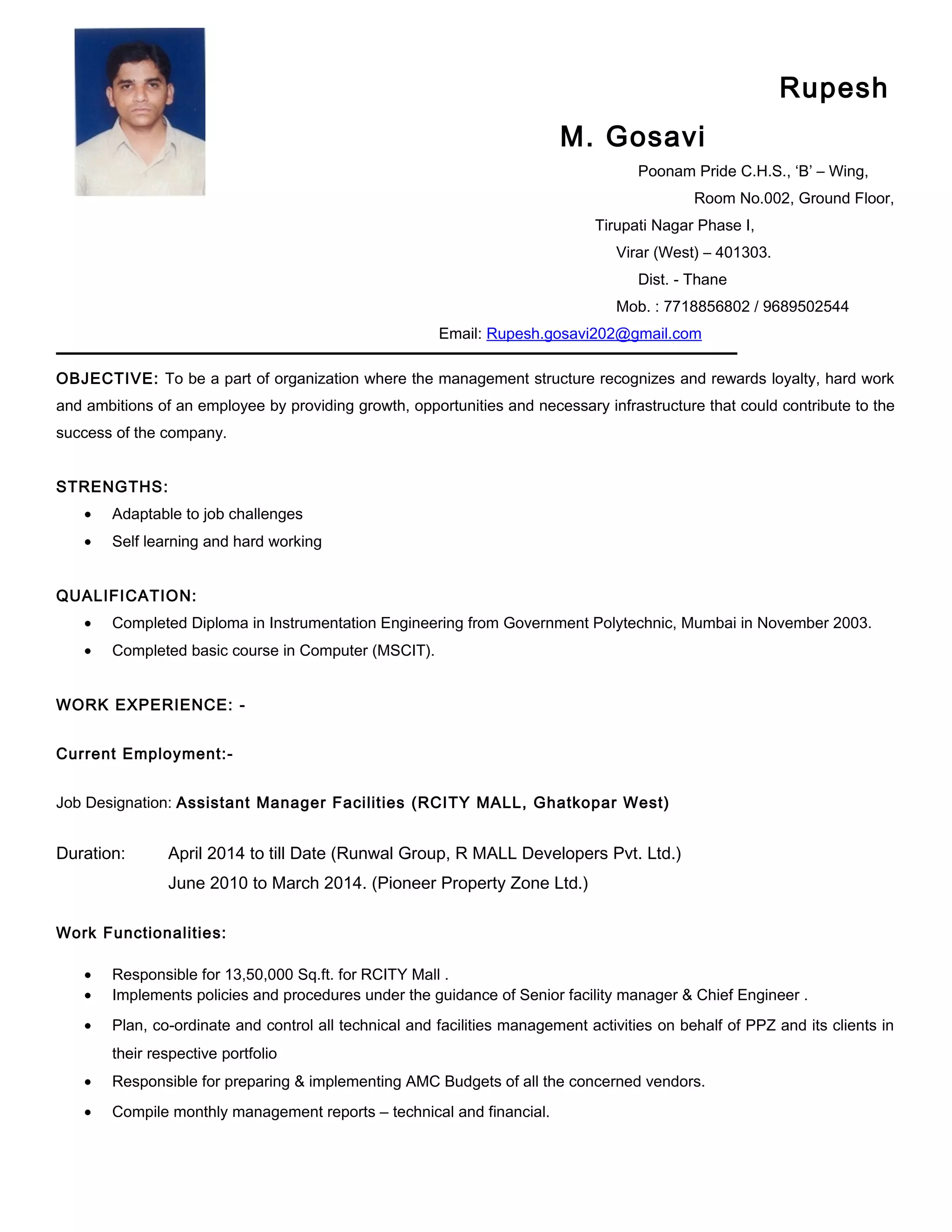 Rupesh_Gosavi_CV_ | PDF