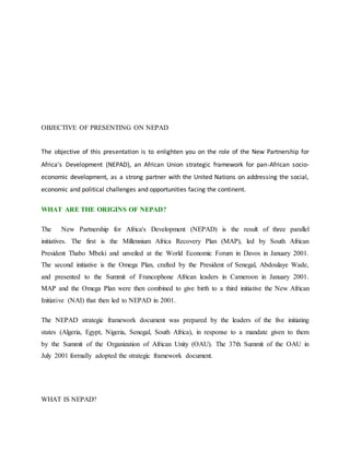 NEPAD ACRONYMS | DOCX | Business | Business and Finance