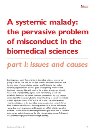 Scientific Misconduct-Part I | PDF | Pharmaceutical Industry | Industries