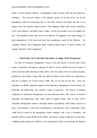 Followership & Leadership - Copy | DOCX | Business | Business and Finance