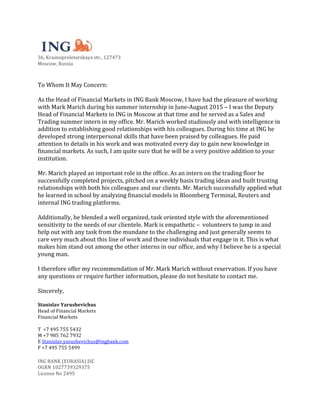ING Reference Letter1 | PDF