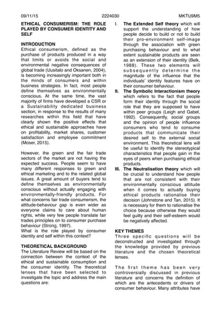 Ethical Consumerism: The Role Played by Consumer Identity and Self | PDF