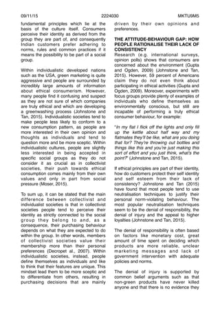 Ethical Consumerism: The Role Played by Consumer Identity and Self | PDF