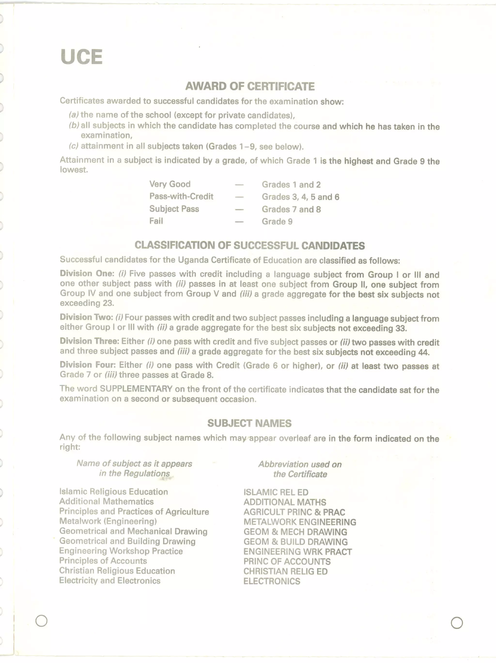 Kako Cecilia Mutalya_Uganda Certificate of Education | PDF