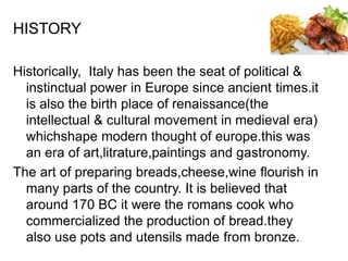 Italy Food History And Culture