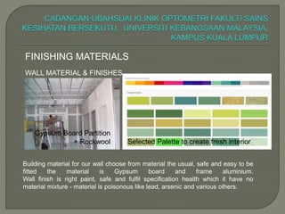 CADANGAN UBAHSUAI KLINIK OPTOMETRI FAKULTI SAINS KESIHATAN BERSEKUTU | PPTX