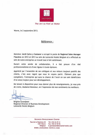 Lettre Reference FR Jordi Calvo | PDF