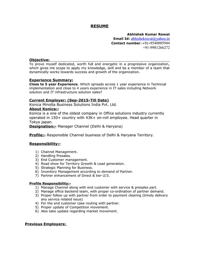 Abhishek Rawat Profile | PDF Abhishek Rawat Profile | PDF