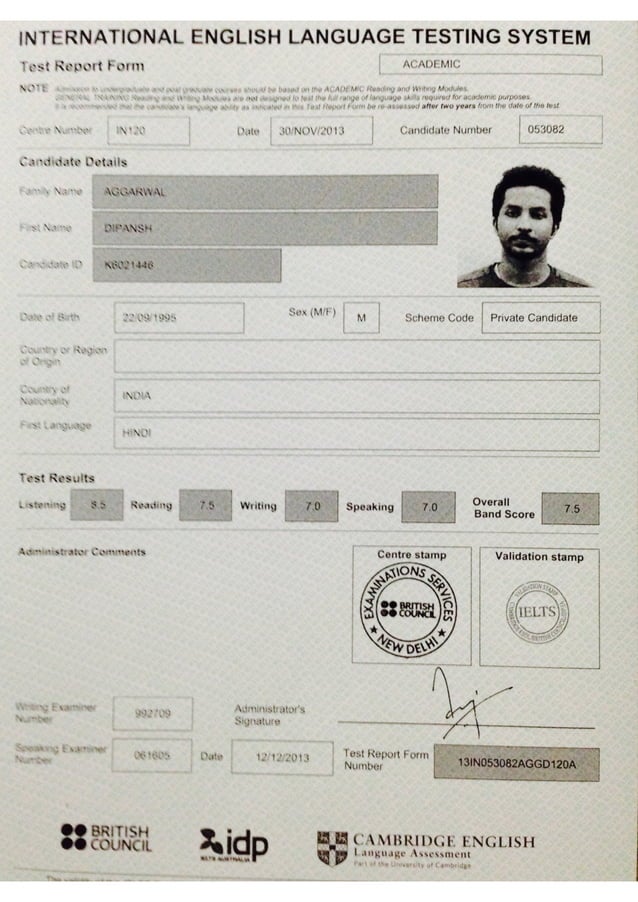 IELTS result | PDF