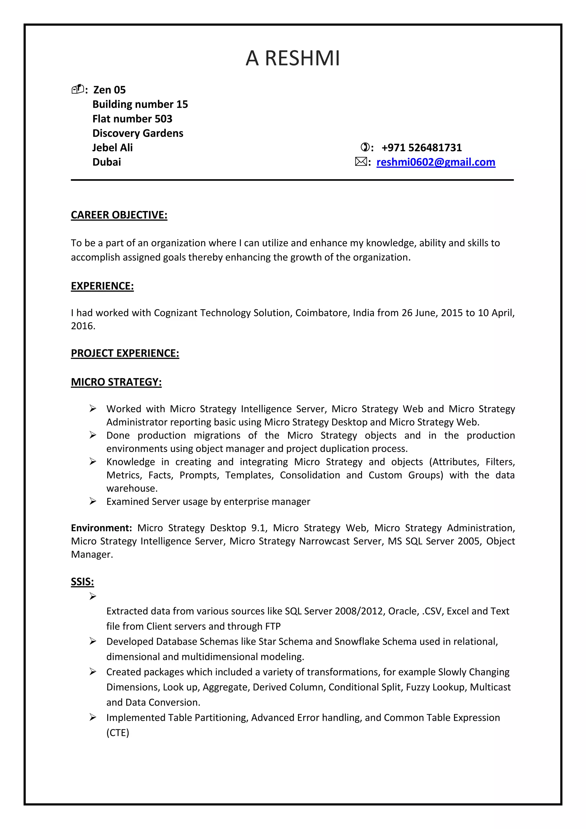 Reshmi-resume | PDF