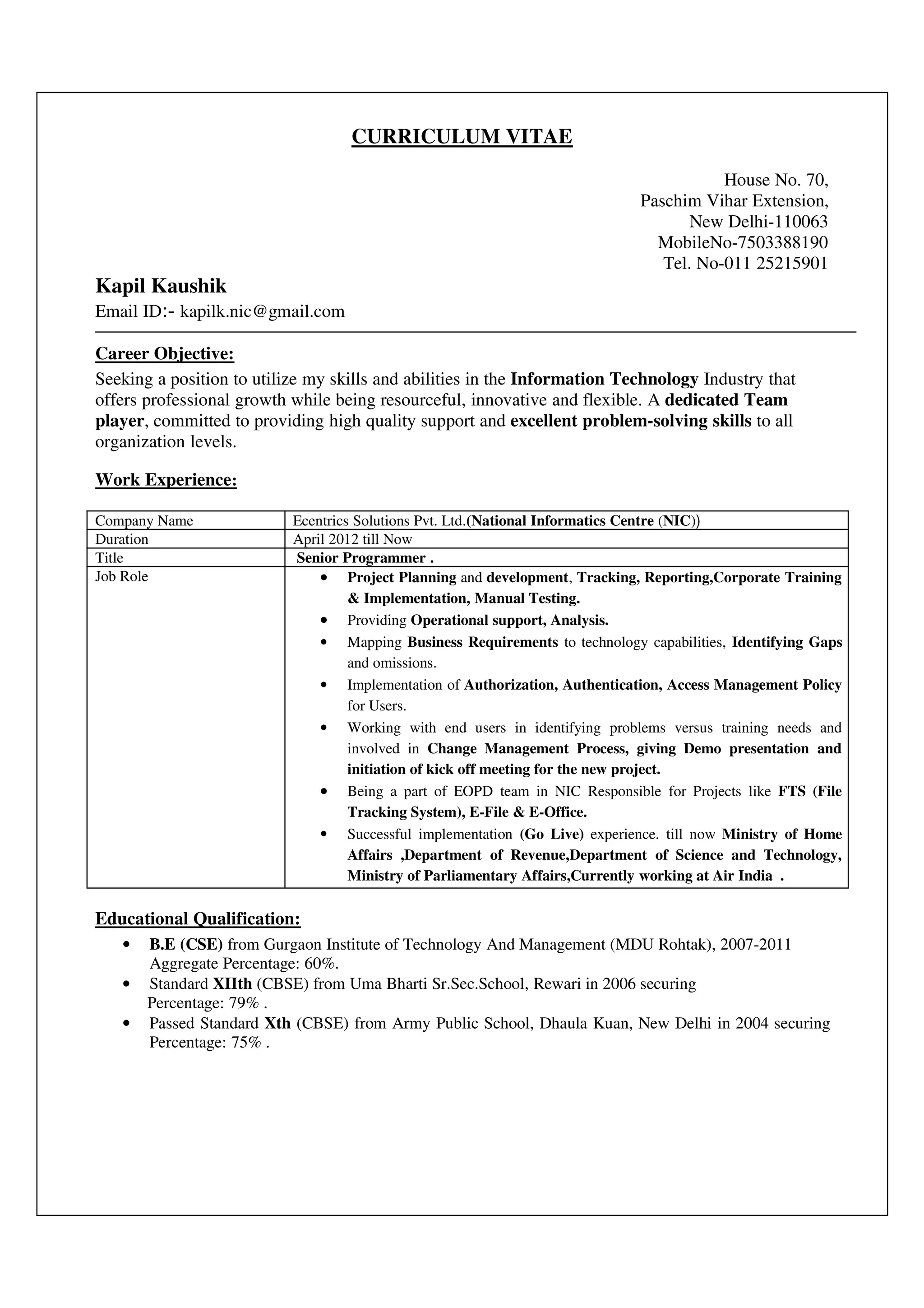 Kapil Resume 4 | PDF