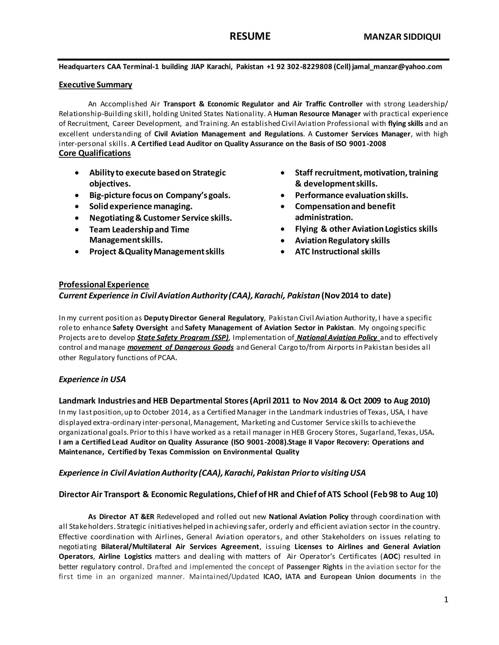 UpdatedMay, 2015 Resume Manzar-1 (2) | PDF