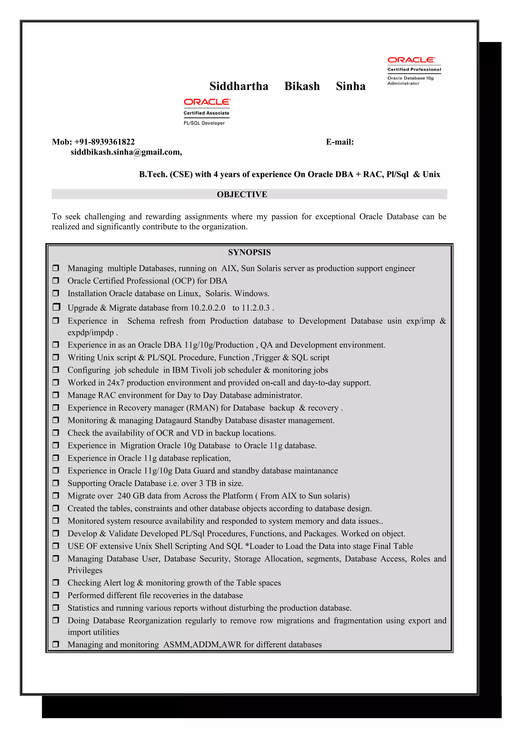 siddharthaBS_DBA | PDF