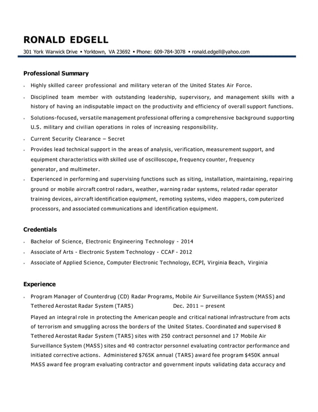 Ronald Edgell_Resume | PDF