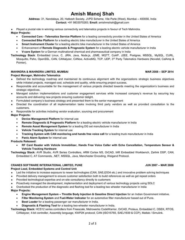 Amish Manoj Shah_Resume | PDF