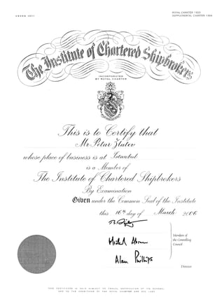 Certificate of ICS Membership | PDF